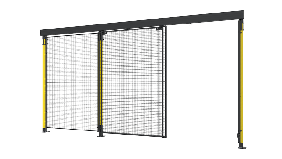 X-Guard Machine guarding - Double sliding door with 2-step rail